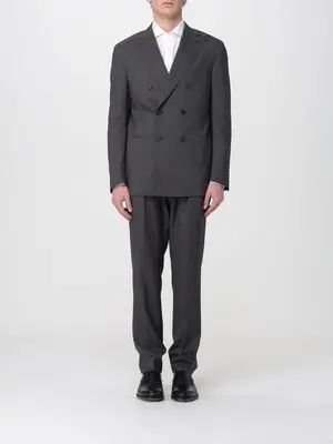Corneliani Double-breasted Virgin Wool Suit - Grey