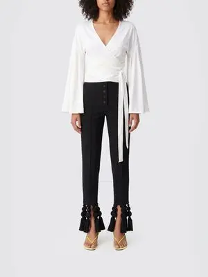 Jacquemus Long Sleeve V-neck Polyester Top - White