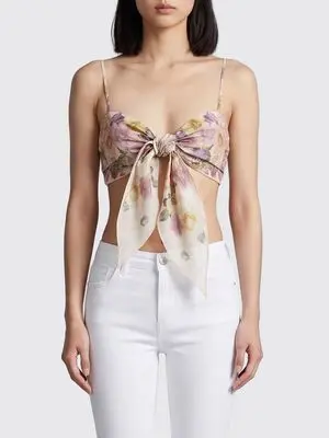 TWINSET Floral Print Bow Detail Cropped Top - Multicolor