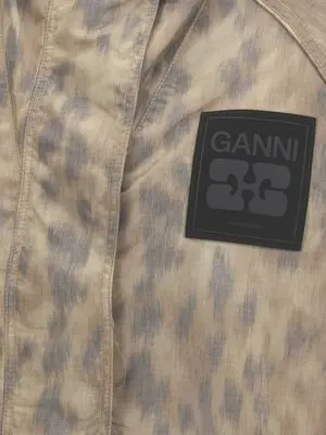 GANNI Recycled Nylon Hooded Jacket - Butter
