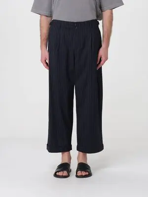 Barena Venezia Virgin Wool Blend Cropped Pinstriped Trousers - Blue