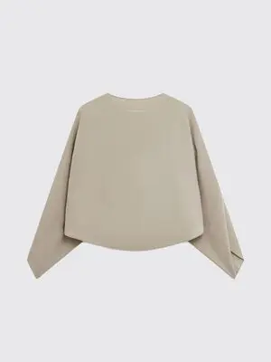MAISON MARGIELA Draped Cropped V-neck Top In Polyester - Grey
