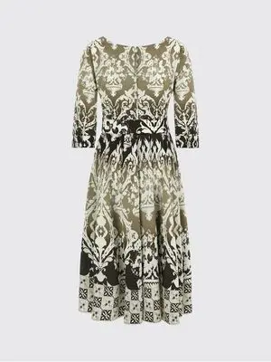 Samantha Sung A-line Floral Print Cotton Midi Dress - Multicolor