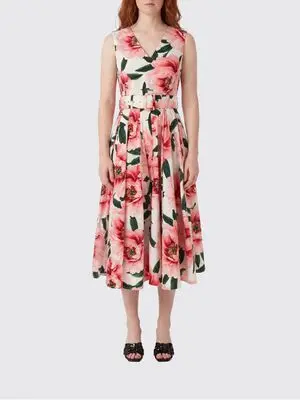 Samantha Sung A-line Floral Print Cotton Midi Dress - Pink