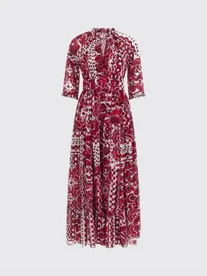 Samantha Sung Eden A-line Floral Print Cotton Midi Dress