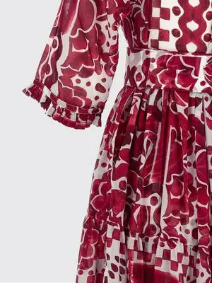 Samantha Sung Eden A-line Floral Print Cotton Midi Dress