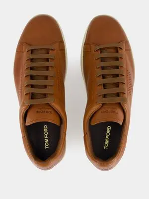 TOM FORD Warwick Leather Lace-up Sneakers - Brown
