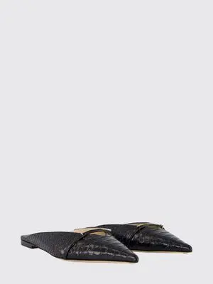 TOM FORD Python Print Leather Mules - Black