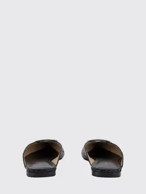 TOM FORD Python Print Leather Mules - Black