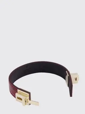 TOM FORD Crocodile Print Calfskin And Brass Bracelet - Ruby