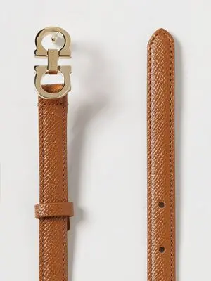 FERRAGAMO Reversible Saffiano Leather Belt With Gancini Buckle