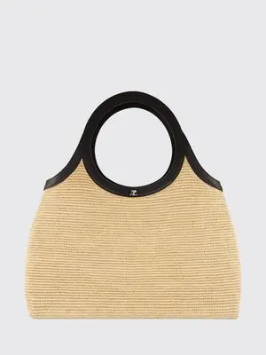 COURREGES Raffia Tote Bag With Hoop Handles