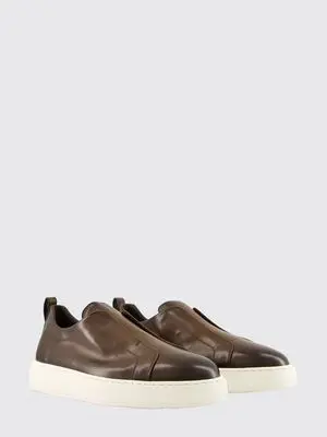Santoni Leather Sneakers - Brown