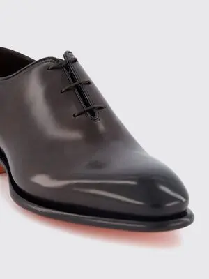 Santoni Smooth Calfskin Leather Oxford Lace-up Shoes - Brown