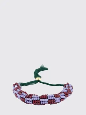 ALEMAIS Beaded Fabric Bracelet - Brown
