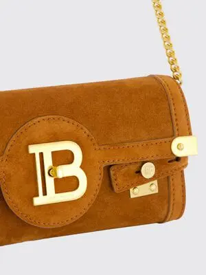 Balmain B-buzz Suede Bag - Brown
