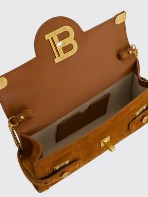 Balmain B-buzz Suede Bag - Brown