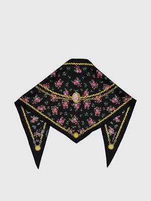 Dolce & Gabbana Silk Floral Print Scarf - Black