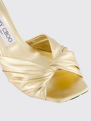 JIMMY CHOO Skye Laminated Nappa Mules - Gold
