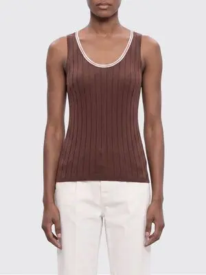 Brunello Cucinelli Ribbed Wool Blend Knit Top - Burgundy