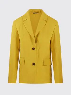 Max Mara Linen Single-breasted Blazer - Yellow