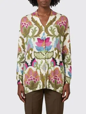 IN BED WITH YOU Viscose Blend Cardigan With Floral Print - Green