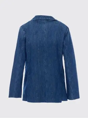 Liu Jo Single-breasted Denim Blazer With Micro Rhinestones