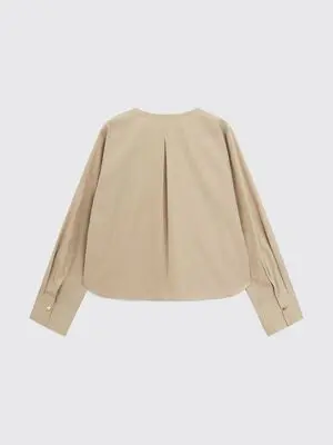 FORTE_FORTE Draped Shirt With Pocket Details - Beige