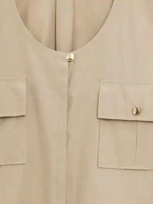 FORTE_FORTE Draped Shirt With Pocket Details - Beige
