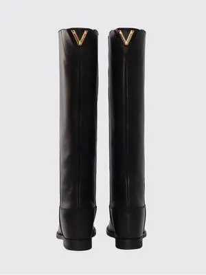 VIA ROMA 15 Smooth Leather Knee-high Wedge Boots