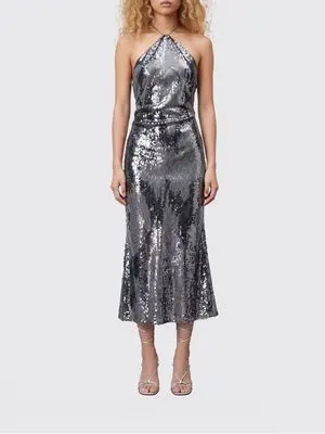 Patrizia Pepe Sequined Halterneck Midi Dress - Grey