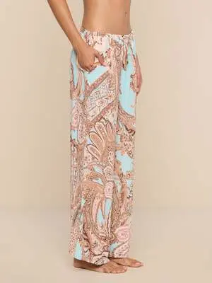 L'Agence Geraldine Paisley Print Cover-up Pants