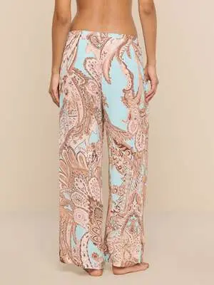 L'Agence Geraldine Paisley Print Cover-up Pants