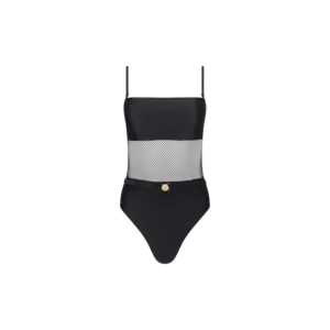 L'Agence Tory Bandeau One-piece Swimsuit - Black Mesh