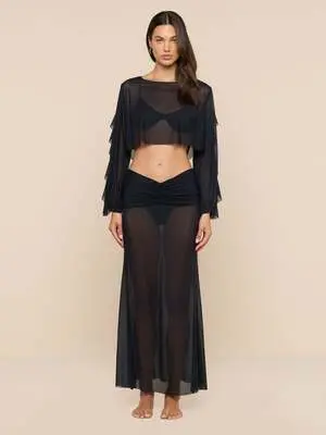 L'Agence Ambala Mesh Cover-up Top