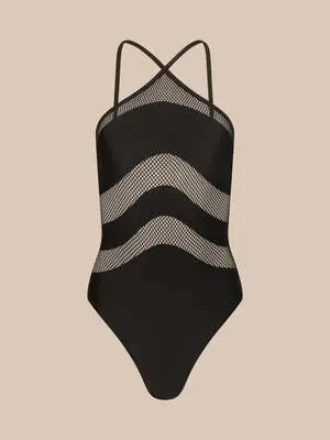 L'Agence Gabrielle One-piece Swimsuit With Mesh Insets - Black Mesh