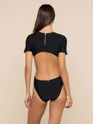 L'Agence Akola Short Sleeve One-piece Swimsuit