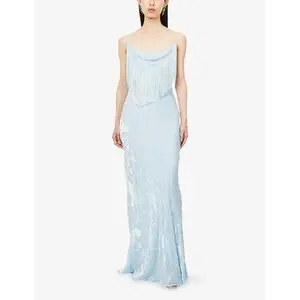 RAT AND BOA Inaya Devoré-print Woven Maxi Dress