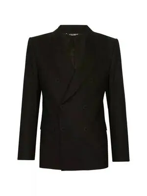 Dolce & Gabbana Double-breasted Stretch Wool Sicilia-fit Suit - Black