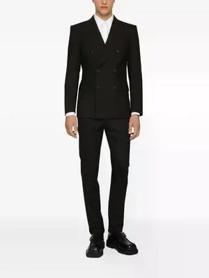 Dolce & Gabbana Double-breasted Stretch Wool Sicilia-fit Suit - Black