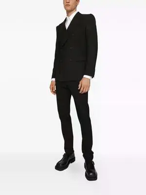 Dolce & Gabbana Double-breasted Stretch Wool Sicilia-fit Suit - Black