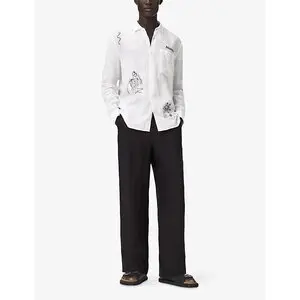 ALLSAINTS Terror Graphic-print Linen Shirt