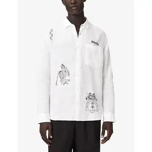 ALLSAINTS Terror Graphic-print Linen Shirt