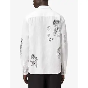ALLSAINTS Terror Graphic-print Linen Shirt