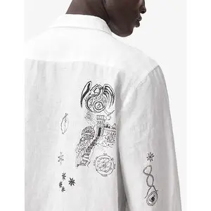 ALLSAINTS Terror Graphic-print Linen Shirt