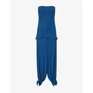RAT AND BOA Insignia Sheer Woven Jumpsuit - Blue