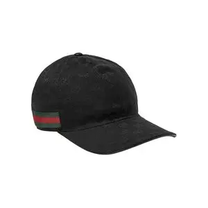 Gucci Original Gg Canvas Baseball Hat With Web - Black