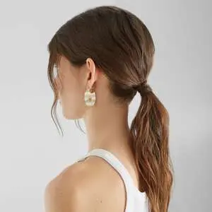 Fendi Oval Hoop Earrings With Ff Logo