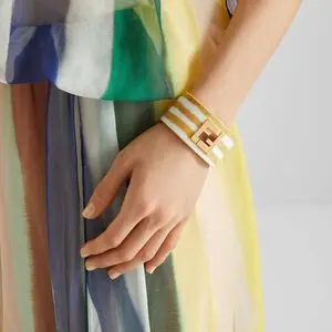 Fendi Ff Logo Resin Bracelet