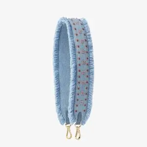 Fendi Strap You" Embellished Denim Shoulder Strap